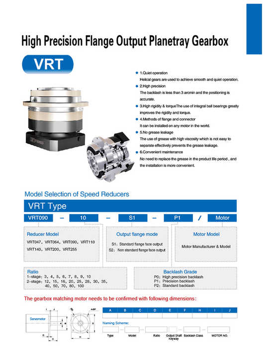 3F FAMED Planetary Gearbox Reducer Flange Output Nema VRT Series High Torque Gear Reducer Motor ...