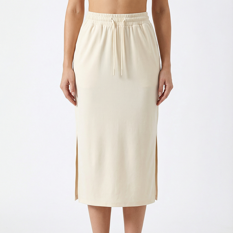 Women's High-Waisted Stretch Pencil Skirt with Drawstring Waist, Slim ...