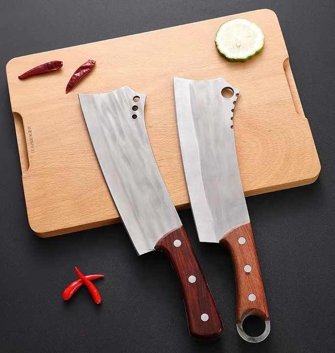 Bone Chopper Sharp Knife With Holster Sandalwood Handle Stainless Steel ...