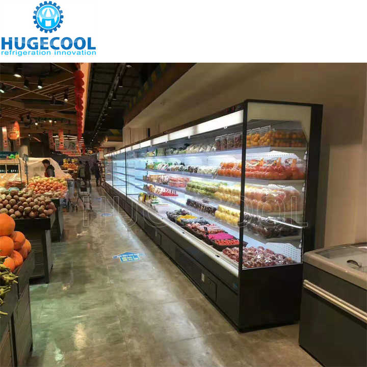 Multi-Deck Supermarket Fruit Vegetable Display Cooler with Outdoor Unit ...
