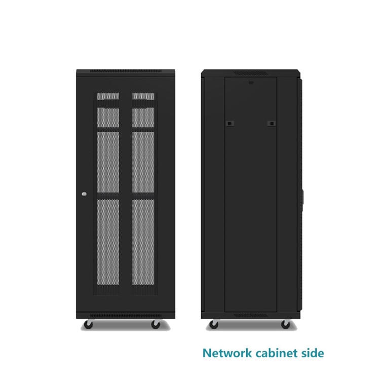 42u Wall Mount Cabinet Chassis Server Network Rack With Locking Glass Door Dark Black With ...