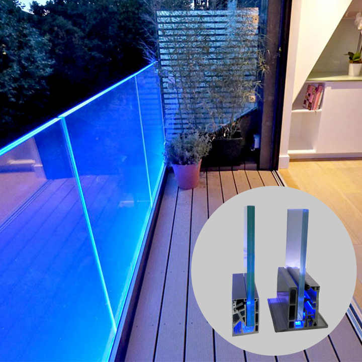 Modern Face Mounted Curved Frameless Balustrade System