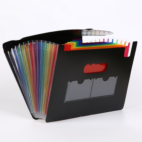 Rainbow Color A4 PP Plastic 24 pocket Expandable File Organizer Filling ...