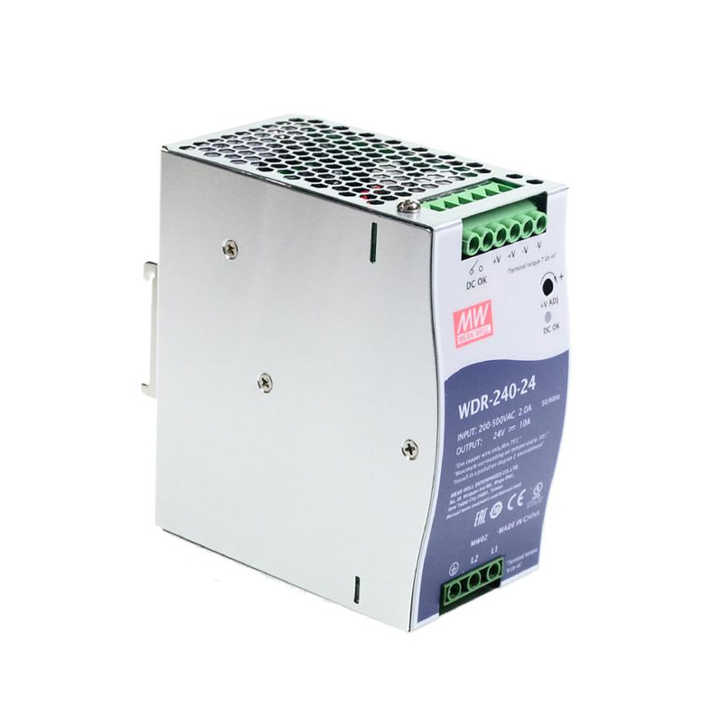 Meanwell WDR-240-24 24v 10a din rail adjustable power supply dc ...