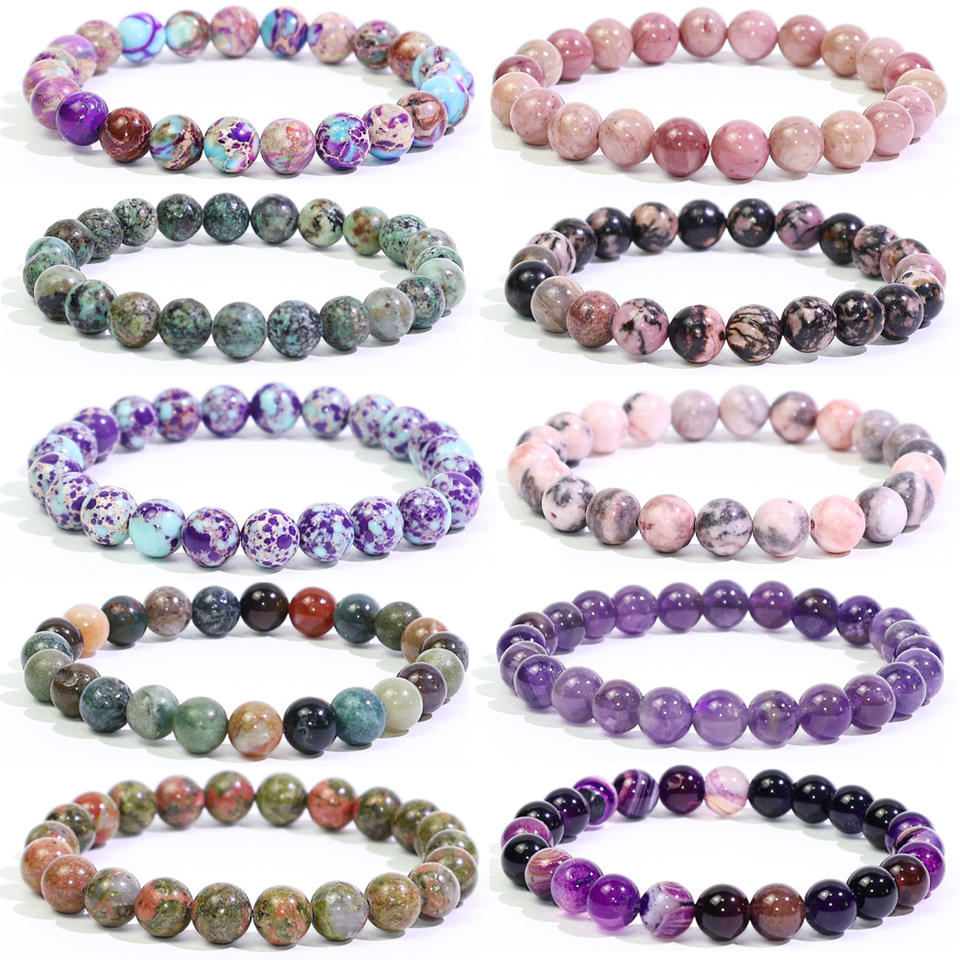 Shop Our Hot Selling 8mm Natural Stone Bead Bracelets for Men