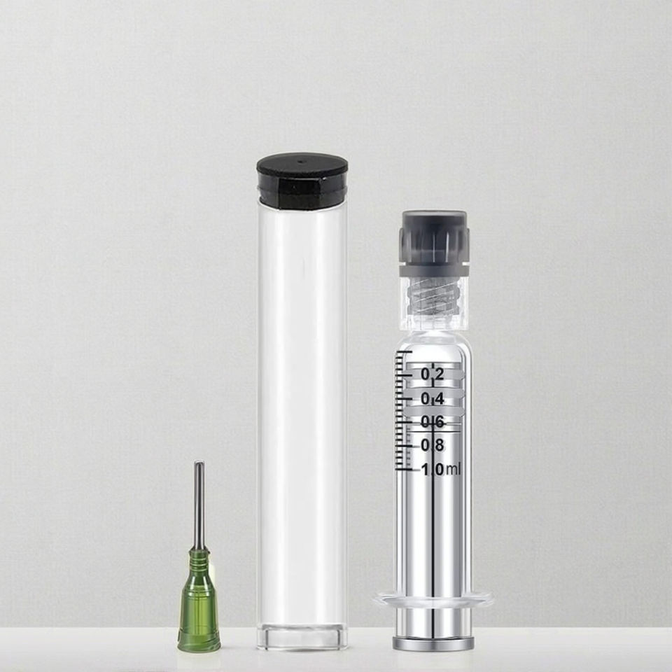 Heat Resistant 1 ml 3ml Silver Metal Plunger Oil Distillate Glass ...