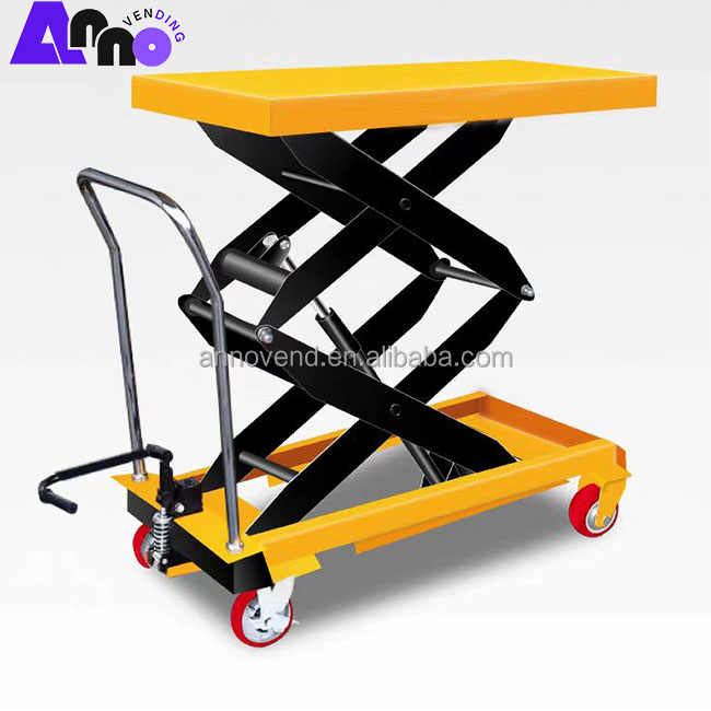 200kg Mini Hand Hydraulic Single Scissor Lift Table Hydraulic Trolley ...
