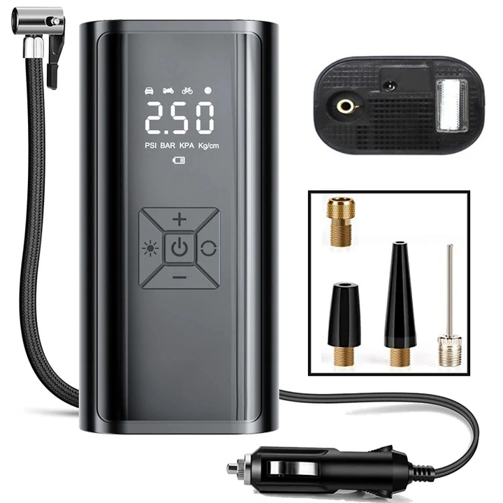 12v Dc Portable Electric Airmoto Air Compressor Tire Inflator Mini Portable Smart Cigarette Lighter Air Pumps for Motorcycles
