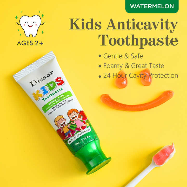 Disaar Ages 2+ Kid Anticavity Watermelon Toothpaste Fluoride Xylitol ...