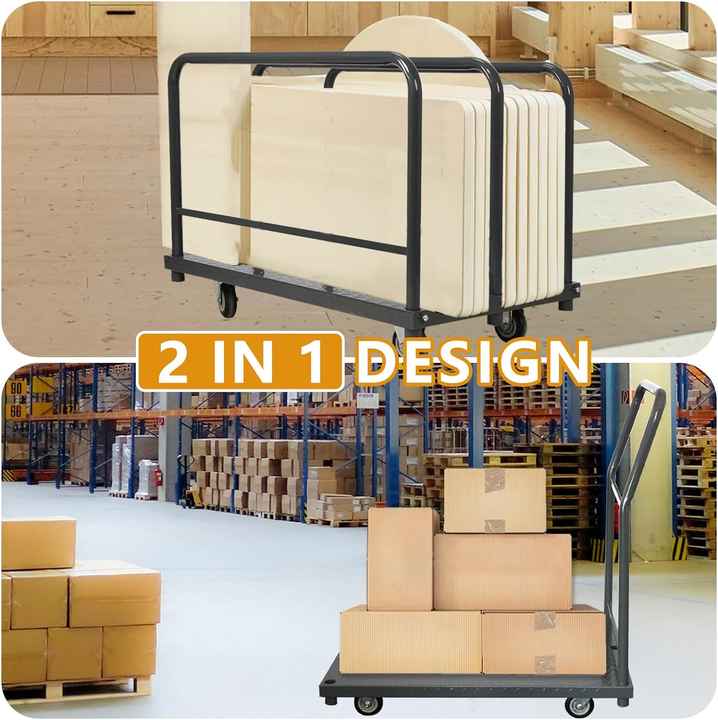 2in1 Drywall Cart Platform Truck 2500 Lbs Capacity Lumber Cart Flatbed ...