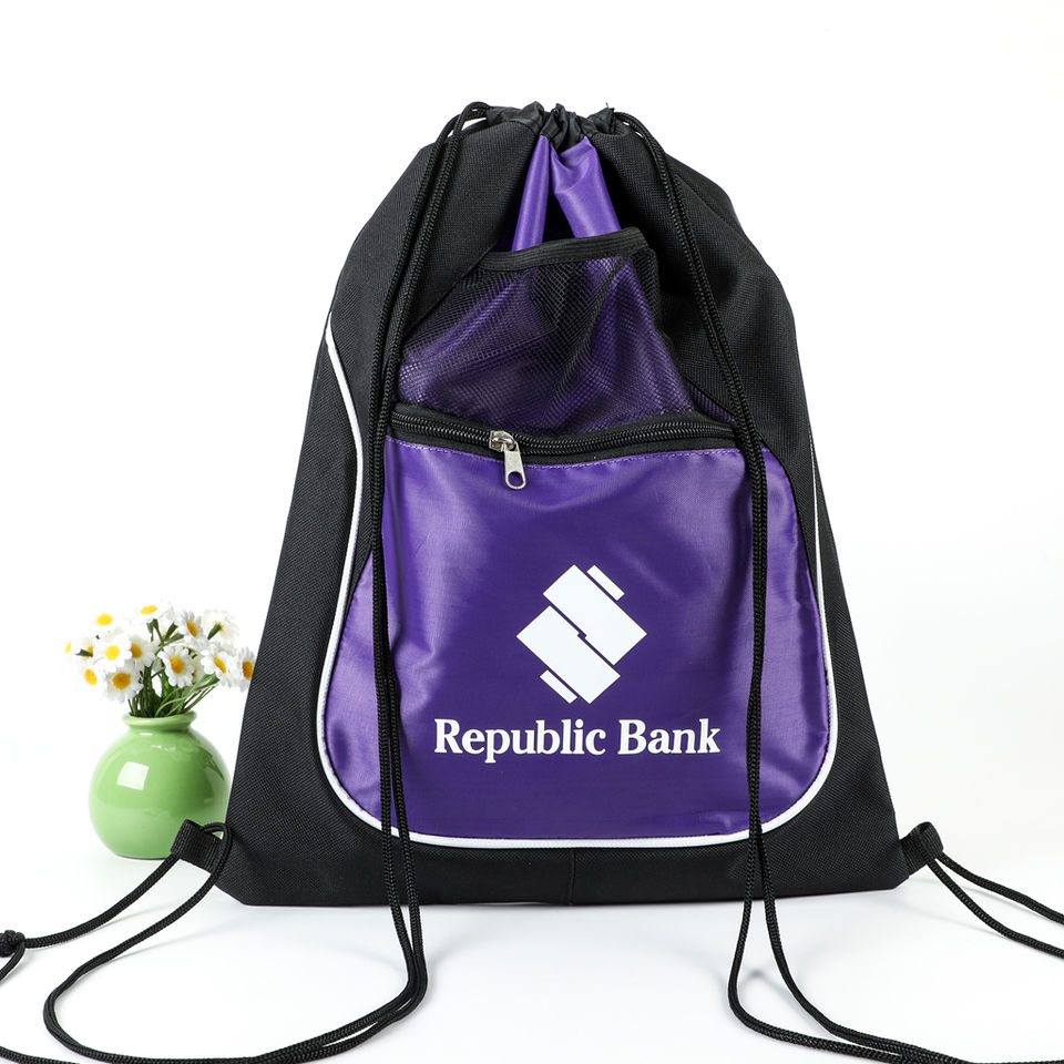 Factory Direct Sales Polyester Drawstring Backpack Custom Logo ...