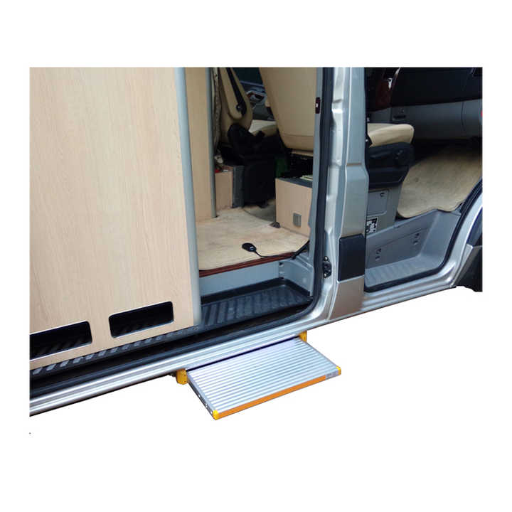 Trailer Door Step - Aluminum Sliding Step with LED Light