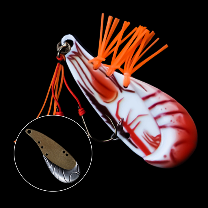 OEM 3D Crazy Shrimp Vibration 15g Metal VIB Sinking Blade Spoon Fishing ...