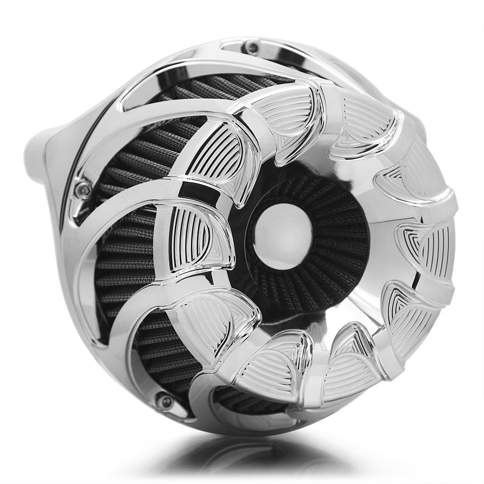 Premium Chrome CNC Drift Inverted Series air Filter for Harley Davidson ...