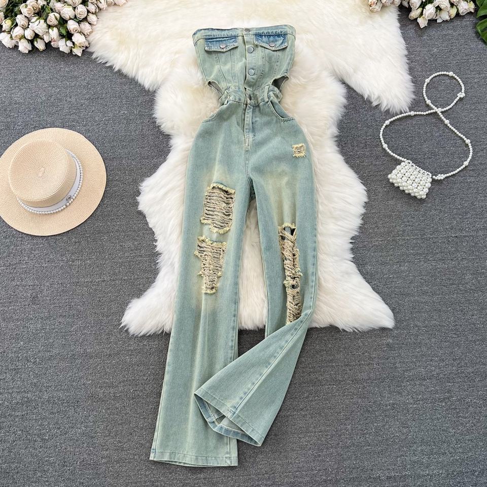 Shop Our Summer Retro Tube Midriff Outfit for Women
