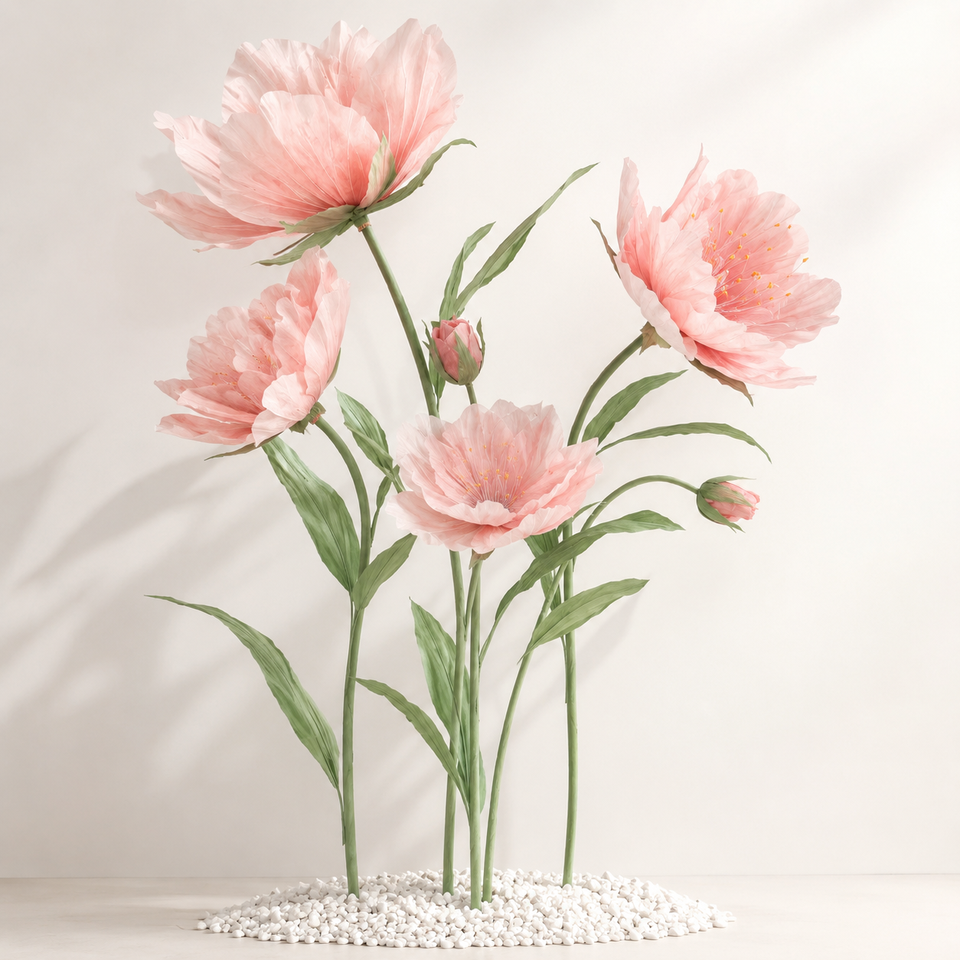 Giant Organza Cherry Blossom Artificial Flowers Wedding Window Display ...