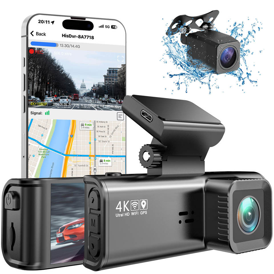3.18 Inches Screen 4K Dual Lens Dash Cam - SSS-CAR V56