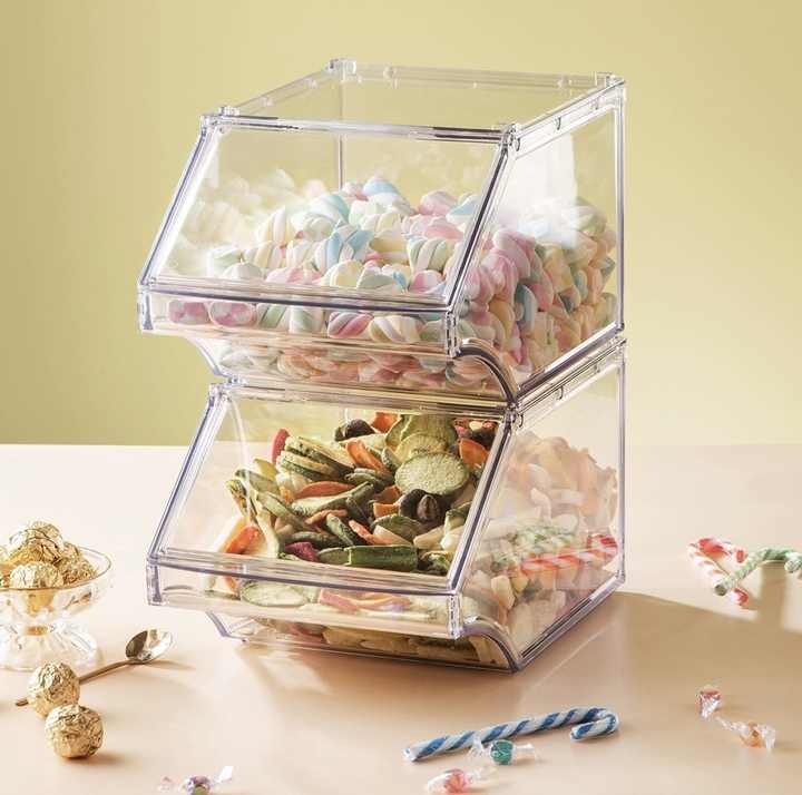 ECOBOX Scoop Bin Nut Storage Container - Stackable Candy Plastic Food Bin