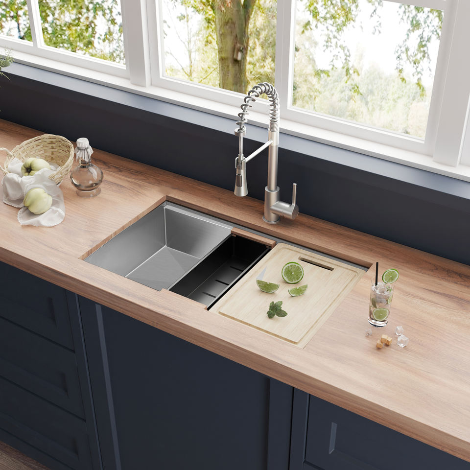 USA 33" Undermount Workstation 304 Stainless Steel Kitchen Sink with ...