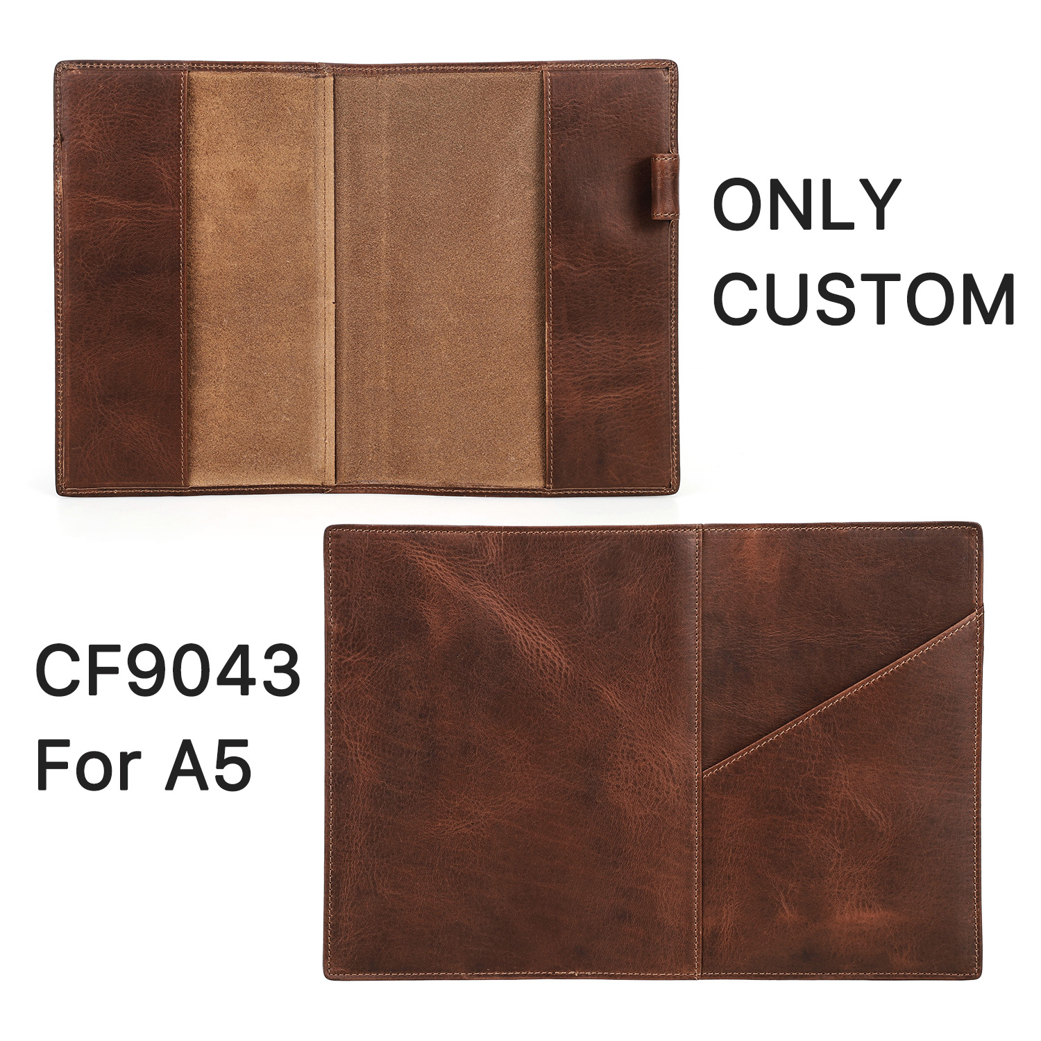 Custom A5 B5 Soft Genuine Leather Notebook Covers