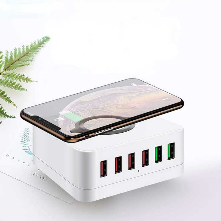 6-Port 72W Multifunction Electric Charging Stand for Laptop with QC3.0 ...