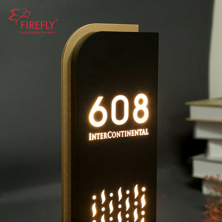 Custom Hotel Room Door Number Signs - LED Electronic Doorplates