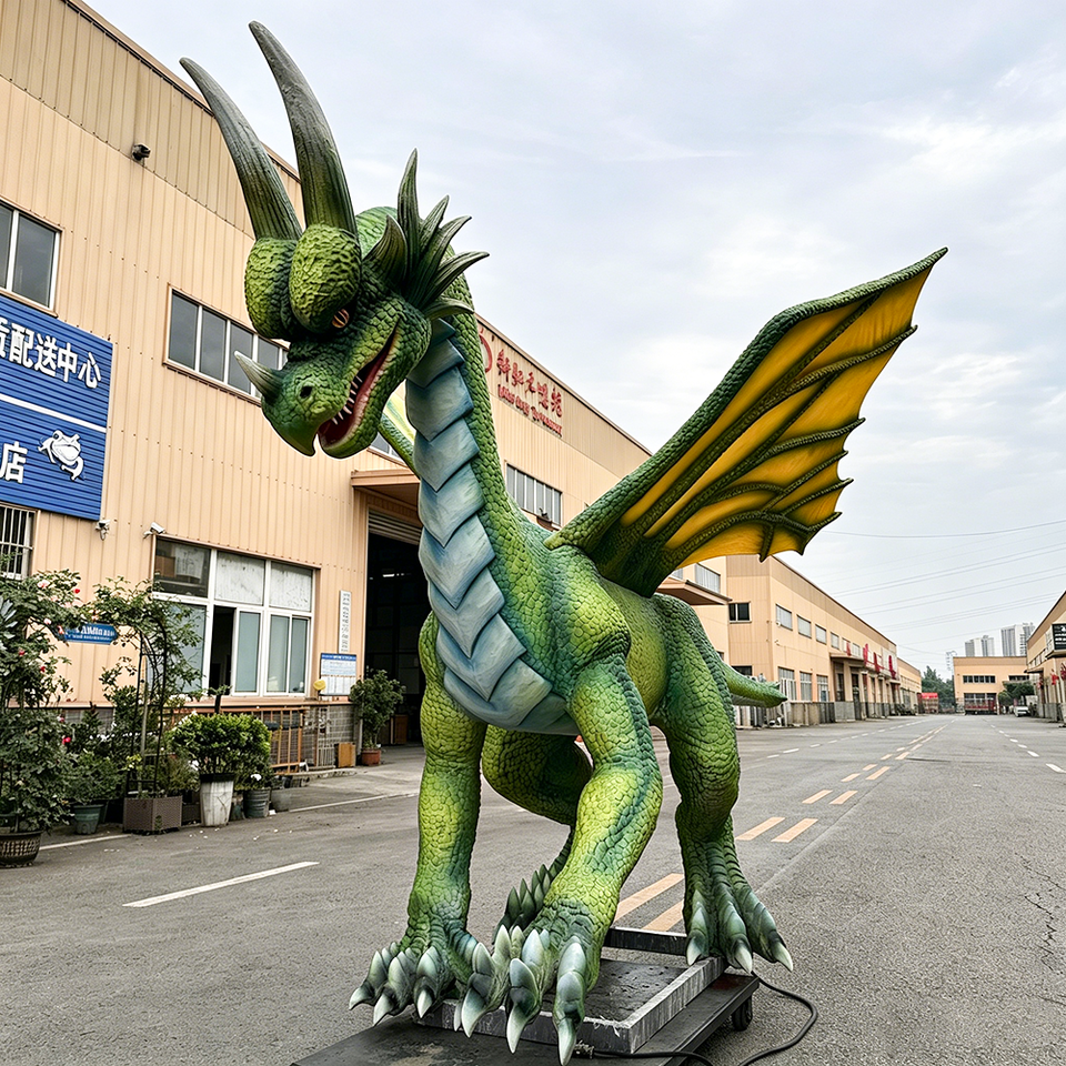 Motorized Infrared Sensor Animatronic Western Dragon Dinosaur Model for ...