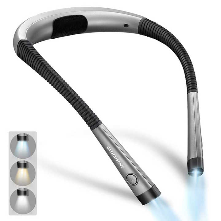 Glocusent Neck Reading Light - Flexible, Rechargeable LED