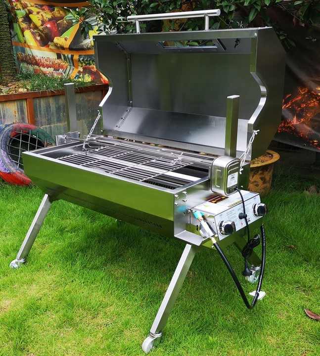 Dual Fuel Spit Roaster Stainless Steel Spit Roaster 1m Gas Spit Roaster ...