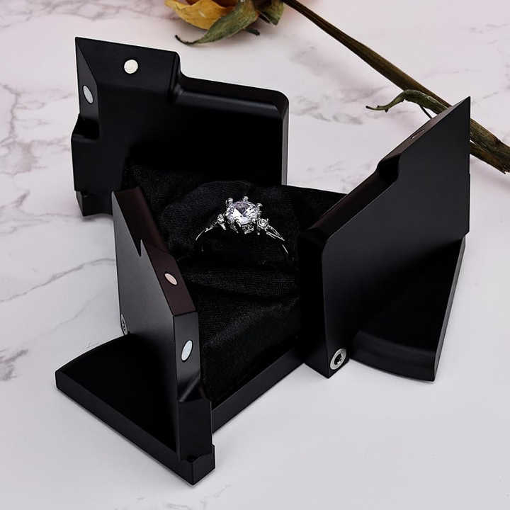 Aluminum Alloy Kinetic Ring Box Cube Rotating Surprise Jewelry Box for ...