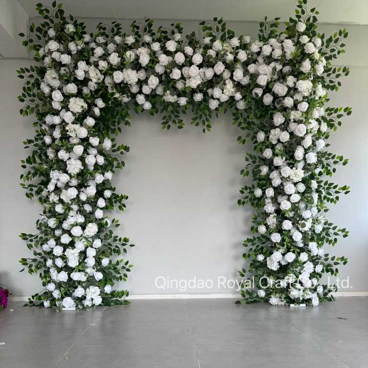 Artificial Wedding Flower Arch Backdrop Rose Horn Arch Flowers Back ...