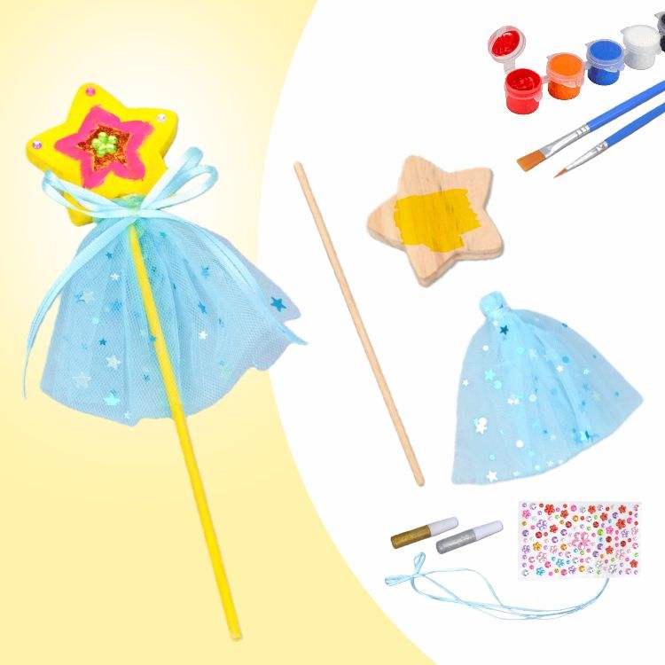 DIY Wooden Princess Fairy Wands Kit with Magical Wand Crafts Star ...