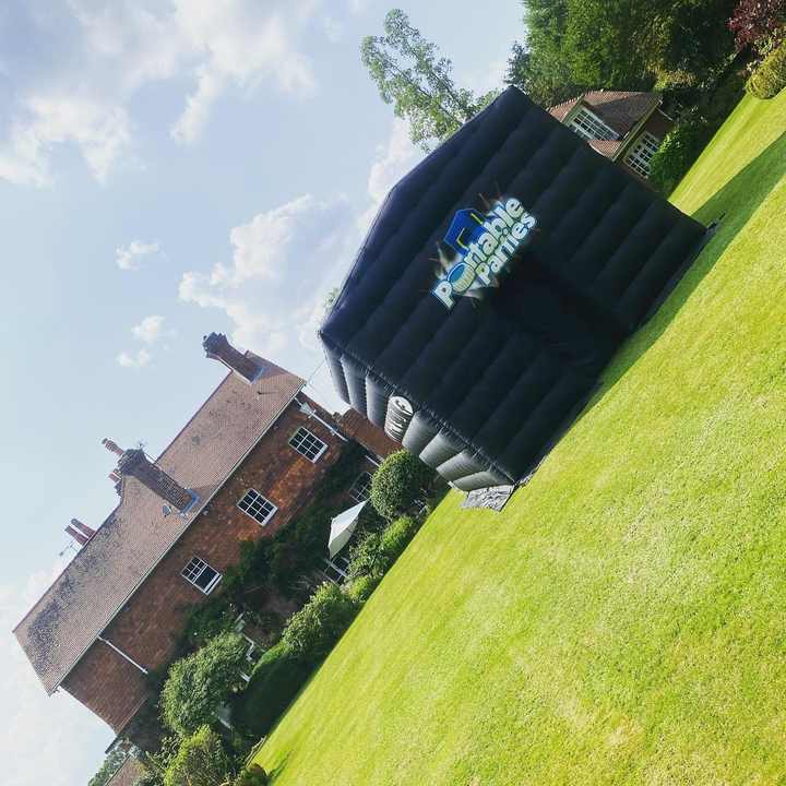 Party House DJ Giveaway Black Inflatable Night Club Tent 8 X 8 Building ...