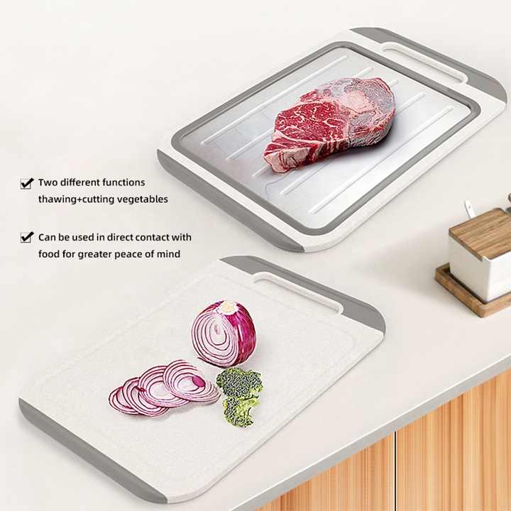 Stainless Steel Cutting Board - Efficient Meat Thawing