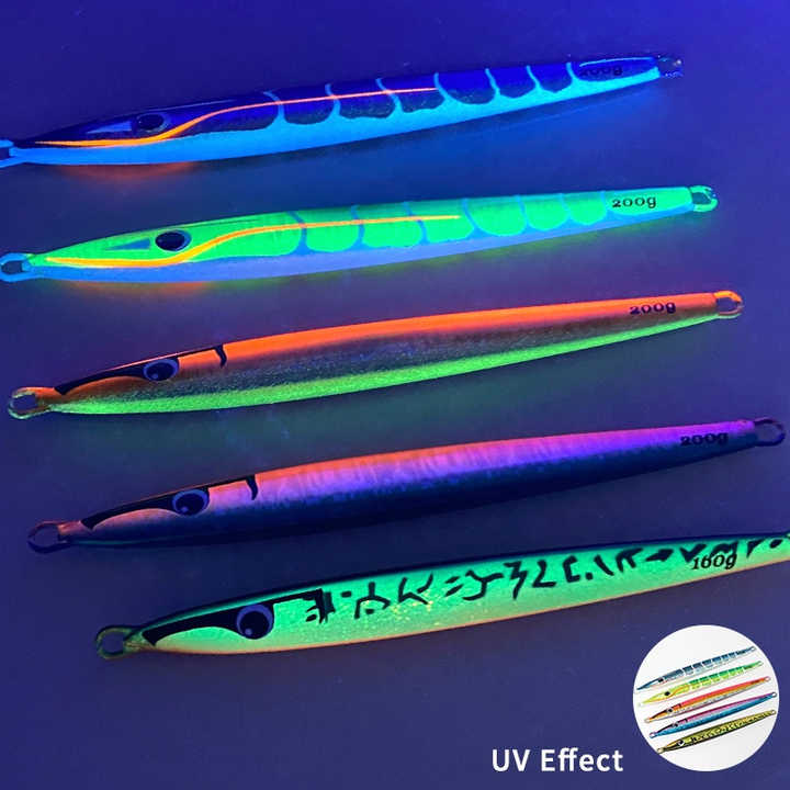 New Fishing Lures Luminous Metal Jig 160g 200g Bass Fishing Bait Tackle ...
