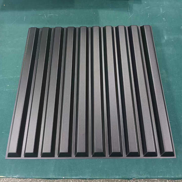 Modern Stripes Pattern Matt Black square 50*50cm Interior Pvc Wall ...