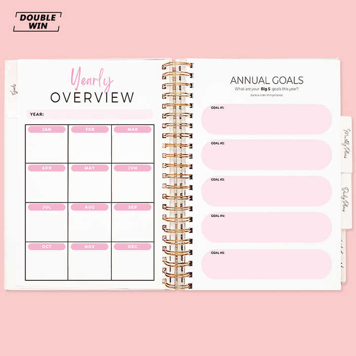Custom Planner 2025/2026 - Daily Diary with Spiral Binding