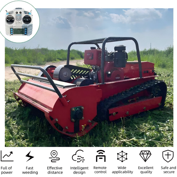 4-Stroke Cordless Zero Turn Diesel Flail Lawn Mower Remote Control ...