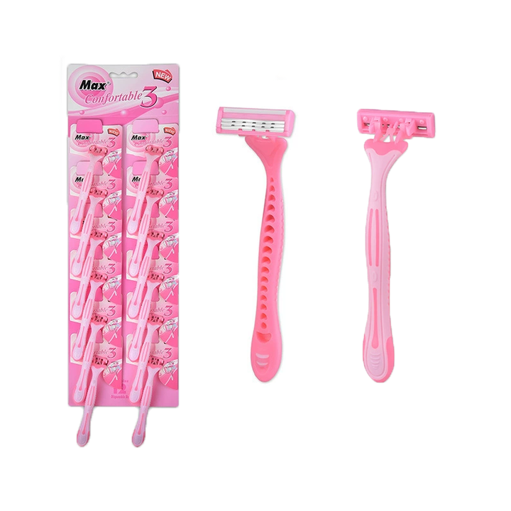 Pearlmax 3-Blade Stainless Steel Women's Razors - Professional Disposable