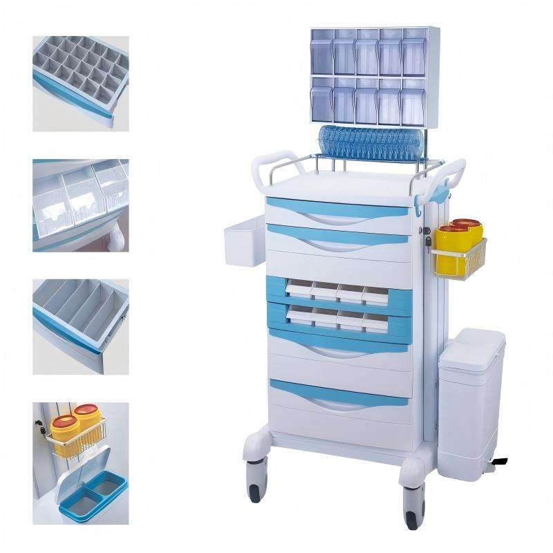 High Quality Mainstream Multifunctional Mobile Nursing Cart TPR Wheels ...