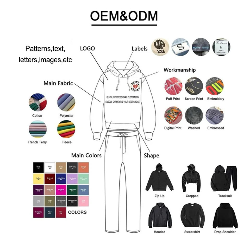 OEM High-quality Flexible Custom Clothing Streetwear Heavyweight Hoodie ...