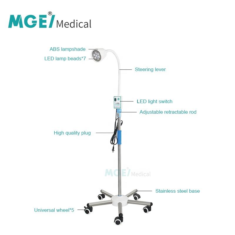 MEDIGE Electric Power Source Mobile Surgical Light Gynecological Examination LED Exam Lamp ...