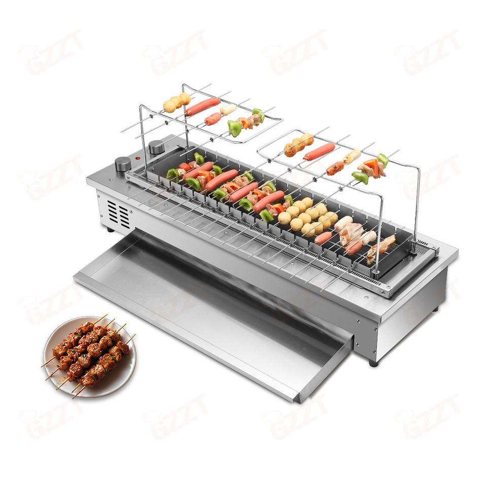 16 Skewers Automatic Flipping Commercial Smokeless BBQ Grill
