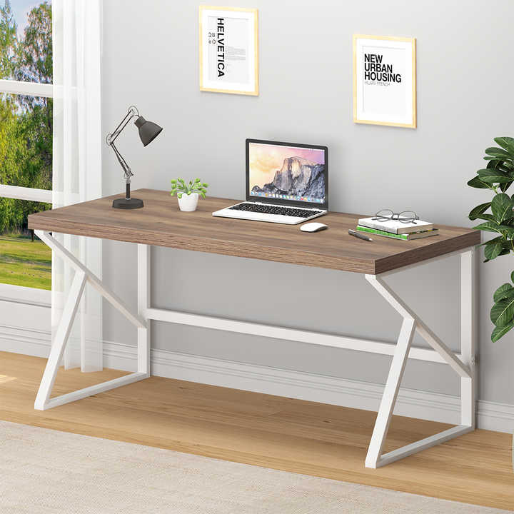 Latest Modern Style 1.52m White and Rustic Oak K-Foot Computer Desk ...