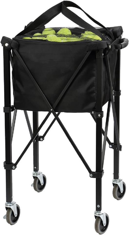 TC02A Portable Tennis Ball Hopper Basket, Lightweight Tennis Ball Cart ...