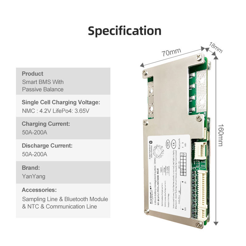 Customized Yanyang YY-BCU13-20S100A 60V 20S 100A Smart BMS LiFePO4 ...