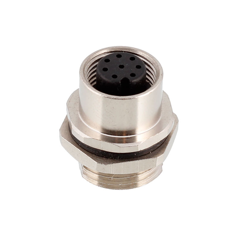 M12 Series Soldered Front/Back Panel Socket Male Female Metal Socket ...