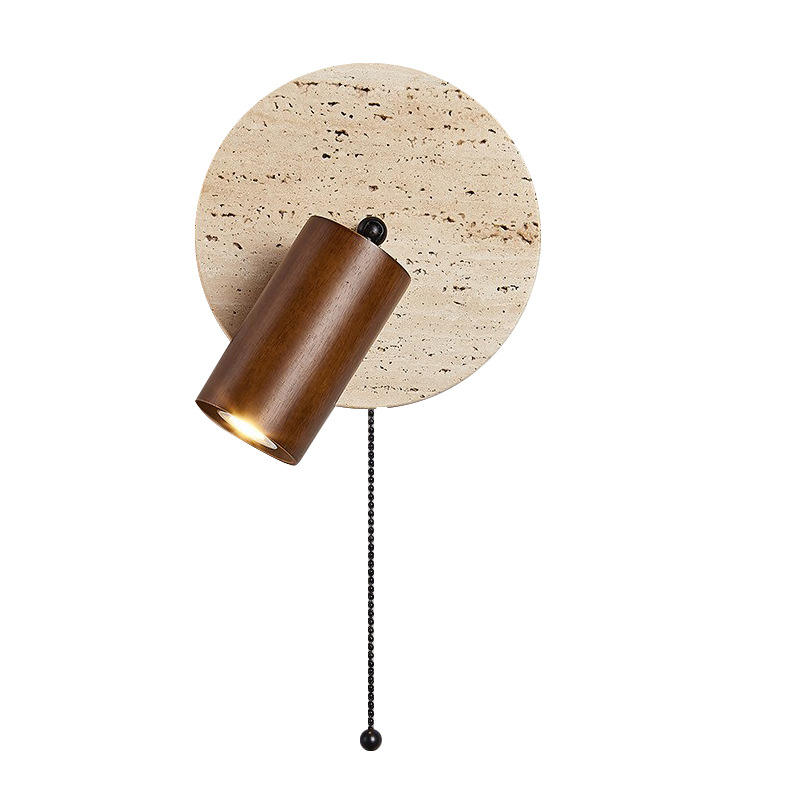 Natural Marble Stone Travertine Wall Scone Wabi Sabi Lighting Rotate ...