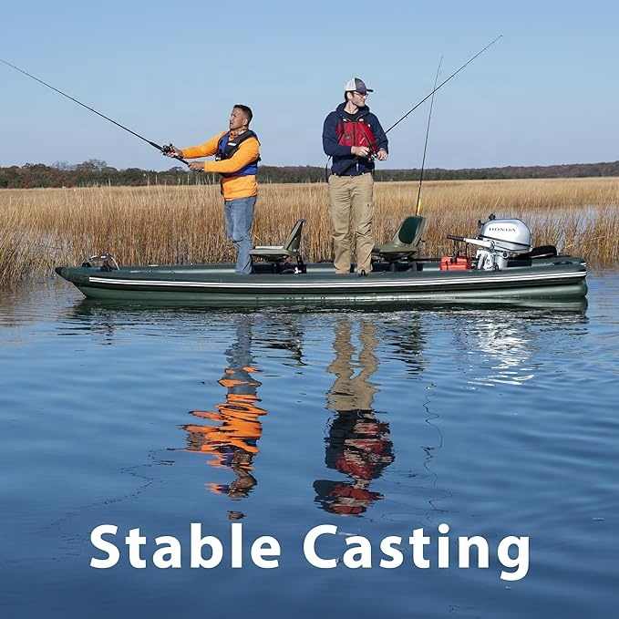 16' Inflatable Skiff - Rigid, High Pressure Boat for Fishing