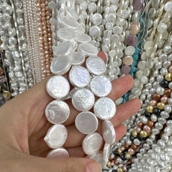 Natural Shell Baroque Flat Pearls Strand White Purple Necklace Pendant ...